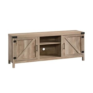 sauder bridge acre credenza, for tv's up to 65", lintel oak finish