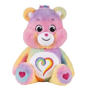 care bears 24" jumbo plush togetherness bear, collectable giant teddy, cuddly soft toy for kids 4+