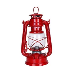 gaoz outdoor lights iron vintage kerosene lamp lantern camping portable lamp masthead light well-known brand retro oil lamp for home,garden,yard,decorations (emitting color : 25cm red)