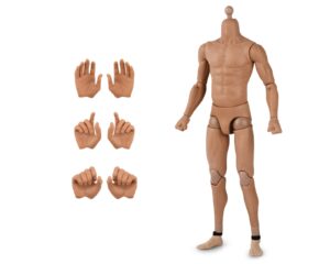 ds. distinctive style 1/6 scale male body narrow shoulder standard 12 inch action figure with 8 interchangeable hands for most head sculpt