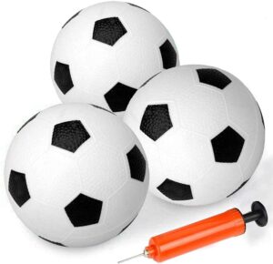 anzmtosn mini soft toddler soccer ball, 3 pack 6" little soccer balls for toddlers & babies, baby soccer balls pair bulk perfectly with toddler soccer goal toys, beach balls, pool balls with air pump