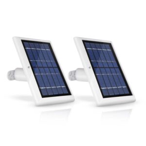 wasserstein solar panel compatible with wyze cam outdoor - power your surveillance camera continuously with 2w 5v charging (2-pack, white) (wyze cam outdoor not included)