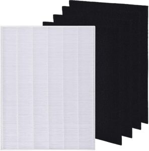 115115 filter, replacement filters a 115115 size 21 compatible with winix plasmawave air purifier 5300 6300 5300-2 6300-2 p300 c535 am90 1 true hepa filter and 4 active cotton filters (white+black)