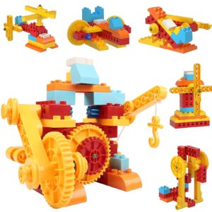 burgkidz construction building toy set: science learning blocks toys, build tools vehicles machines & models; stem educational kit for boys & girls 3 4 5 6 + year old