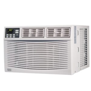 black+decker bwac12wt6 12,000 btu window air conditioner unit, ac cools up to 550 square feet, energy efficient, white