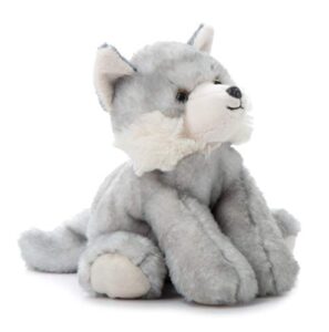 the petting zoo wolf stuffed animal, gifts for kids, wild onez zoo animals, grey wolf plush toy 9 inches