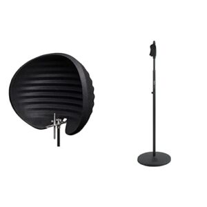 aston microphones halo portable microphone reflection filter + gator frameworks microphone stand with 12" weighted base (gfw-mic-1201)