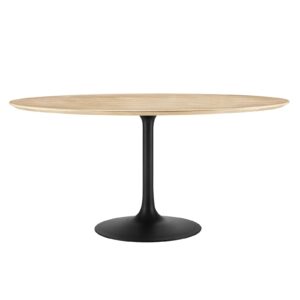 modway lippa dining table, 60", black natural