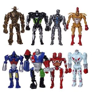 huinengyuan 8pcs/set 13cm action figures toys real steel atom movie zeus twin cities midas doll model anime robot model toys chilren gift