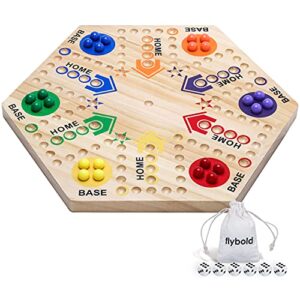 flybold wooden game set - 6 x 10 x 6 inches - family-friendly game for kids and adults - board games for adults for indoor/outdoor fun, bbqs, parties, and picnics