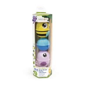 lalaboom my first step-by-step developmental sensory 6 piece character bead activity tube set – pop, twist, mix, and stack— montessori method stem focus – dishwasher safe - ages 10 months+ - bl311