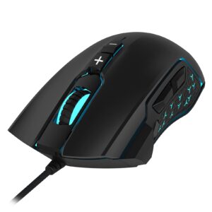 leadsail gaming mouse wired rgb pc gaming mice, 7200 dpi, 8 programmable buttons, 6 color backlight, ergonomic optical computer mouse for desktop pc laptop gamer & work