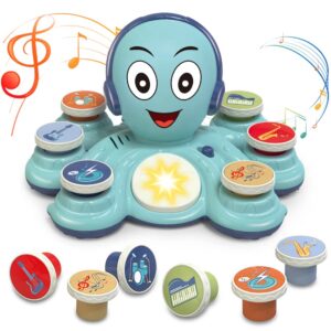 growinlove baby musical toys for toddlers rock octopus music toys, educational toys for baby toddler, baby present interactive musicial toy for 1 2 3year old girls/boys