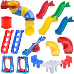 liberty imports 24 pcs big building blocks playground accessories set, early stem learning creative building toy bricks for toddlers, kids - compatible with duplo