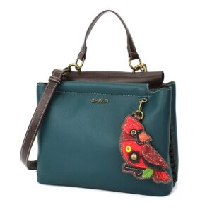 chala charming satchel with adjustable strap - cardinal - turquoise