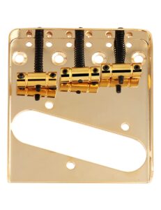 bogart guitar bridge tailpiece 3 pcs zinc saddles bridge for vintage tele telecaster style electric guitar parts top or bottom load ashtray style gold.