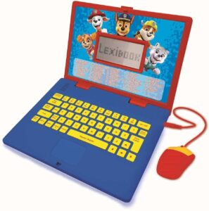 lexibook paw patrol - educational and bilingual laptop spanish/english - toy for child kid (boys & girls) 124 activities, learn play games and music with chase marshall - red/blue jc598pai2