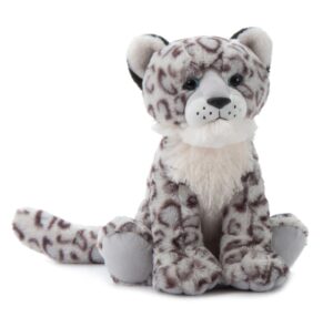 the petting zoo snow leopard stuffed animal, gifts for kids, wild onez zoo animals, snow leopard plush toy 12 inches