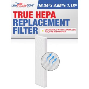 lifesupplyusa true hepa filter replacement compatible with aeramax 90, 100, dx5 air purifier