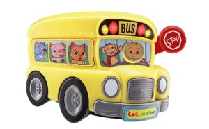 cocomelon musical bus for kids - yellow school bus with built-in cocomelon songs and sound effects fun musical cocomelon toy for cocomelon merchandise fans bus toy for toddlers with flashing light