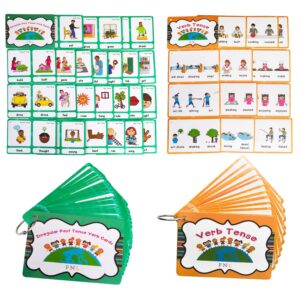 richardy irregular verbs/verb tense 2 themes english flash cards kids pocket card, kindergarten preschool educational toys, kindergarten supplies