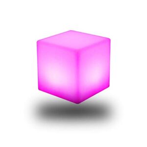 remote control outdoor courtyard lamp colorful led cube chair light indoor night light 16 rgb color 10/20/30/40 cm rechargeable waterproof lights home garden party decoration ( color : 10cm/3.9 inch )