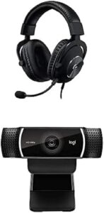 logitech g pro x gaming headset (2nd generation) with blue voice and logitech c922x pro stream webcam