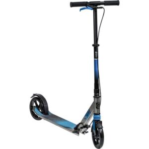 ygqtbc adult scooter 2019 upgraded kick scooter height-adjustable foldable dual suspension rear fender brake lightweight aluminium alloy commuter 220lb max load big wheels scooter for adults teens kid