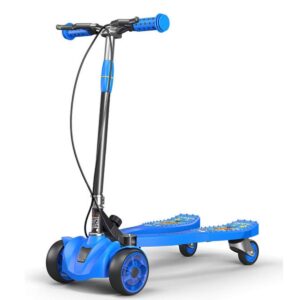 ygqtbc 4 wheeled scooter - height adjustable push swing wiggle scooters with drifting self propelling for boys/girl/adult age 3 years old and up (color : blue)