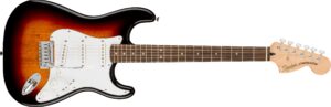 squier affinity series stratocaster electric guitar, with 2-year warranty, 3-color sunburst, laurel fingerboard