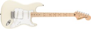 fender 6 string solid-body electric guitar, right, olympic white, full (0378002505)