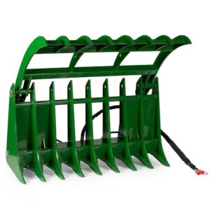 titan attachments 60" root grapple rake attachment fits john deere loaders, hook and pin connection