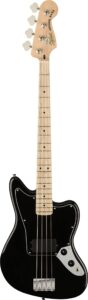 squier affinity series jaguar bass, black, maple fingerboard