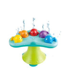 hape music fountain bath toy| whale bathtub 2 play modes toy with music| bathroom shower toy for toddlers