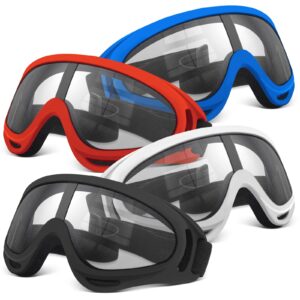 pokonboy 4 pack protective goggles safety glasses eyewear compatible with nerf guns for kids teens game battle (4 colors)