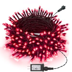 joomer christmas lights 100ft 300 led string lights with 8 modes timer connectable waterproof plug-in fairy lights for home, garden, party, holiday, tree, christmas decorations (red)