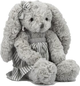 easter bunny stuffed animal, 12" grey plush rabbit for girls