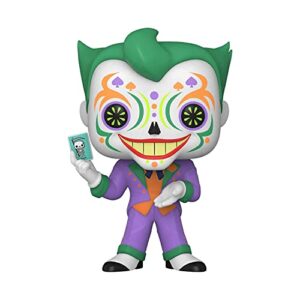 funko pop heroes: dia de los dc - joker (glow in the dark), amazon exclusive, multicolor, (58173)