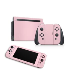 zoomhitskins compatible with switch skin cover solid color pastel pink cute 3m vinyl decal sticker wrap, made in the usa