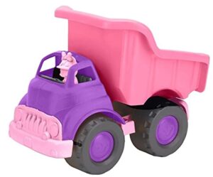 green toys disney baby exclusive minnie mouse dump truck - pretend play, motor skills, kids toy vehicle. no bpa, phthalates, pvc. dishwasher safe, recycled plastic, made in usa.