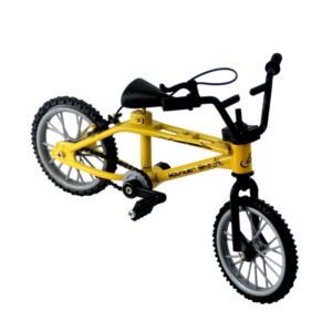 shuohu 1/18 diecast finger bike toy, mountain bike bicycle desktop board toy kids finger boards toy yellow