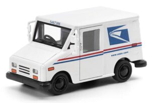 kinsmart die cast 2.5 inch united states postal service truck usps grumman llv 1:72 scale