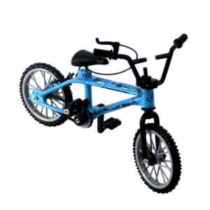 shuohu 1/18 diecast finger bike toy, mountain bike bicycle desktop board toy kids finger boards toy blue