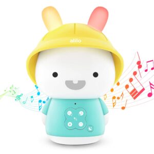 alilo smart learning robot bunny toy, rabbit montessori education toy with new deluxe bluetooth and lights model, bedtime storytelling, gift present for 8-48 months baby kids infants toddlers