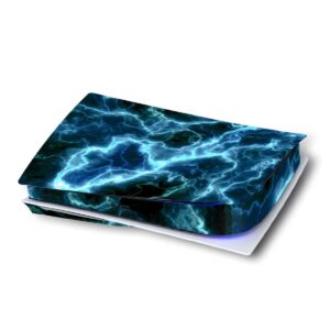 domilina full body vinyl skin decal cover for ps5 disk edition console & controllers - green lightnings