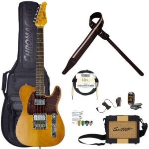 sawtooth et relic electric guitar, natural retro pack