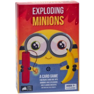 exploding minions by exploding kittens - a russian roulette card game, easy family-friendly party games - for kids, teens & adults - 2-5 players