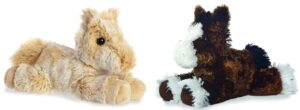 aurora - mini flopsie - 8" clydes and 8" caramel horse, multicolor bundle set of 2