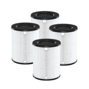 nispira ap-t20fl true hepa replacement filter compatible with totalclean 360° tower air purifier ap-t20 ap-t20wt, 4 pack