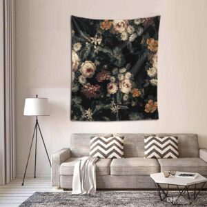 ligekawa midnight garden wall tapestry vintage tapestry mystic tapestry wall hanging for bedroom home wall décor 60 x 51 inch